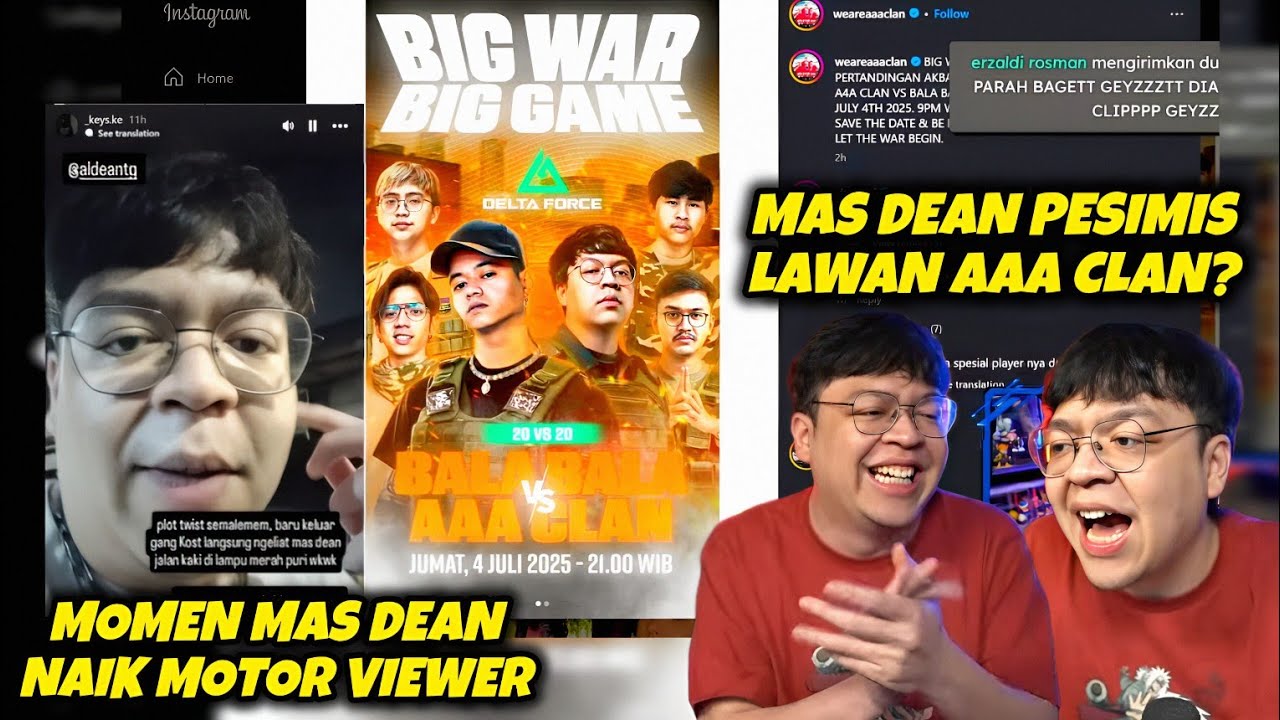 REAKSI MAS DEAN CEK VAR PENGUMUMAN RESMI B2F VS AAA CLAN! - YouTube