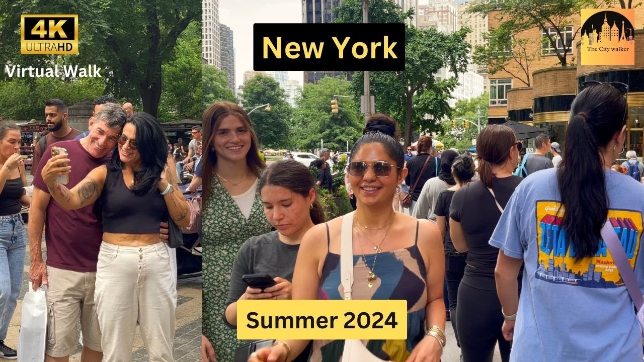 4K 🇺🇸 Times Square to Central Park Virtual Walking Tour. Summers in New ...
