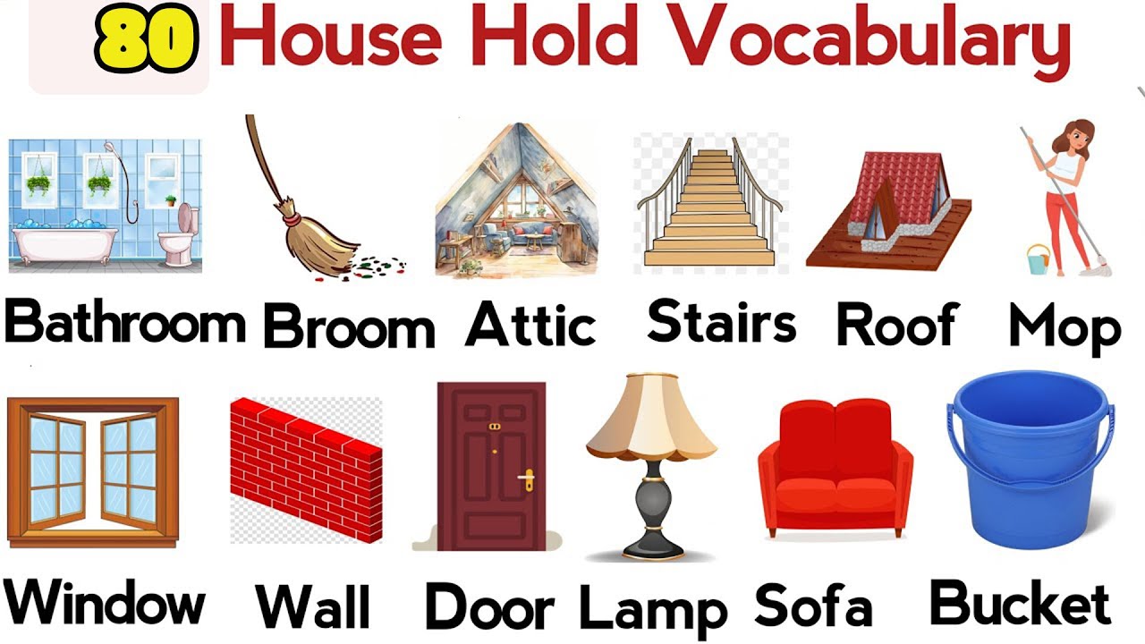 100 Household Vocabulary In Engilsh | Household Items | Common English ...