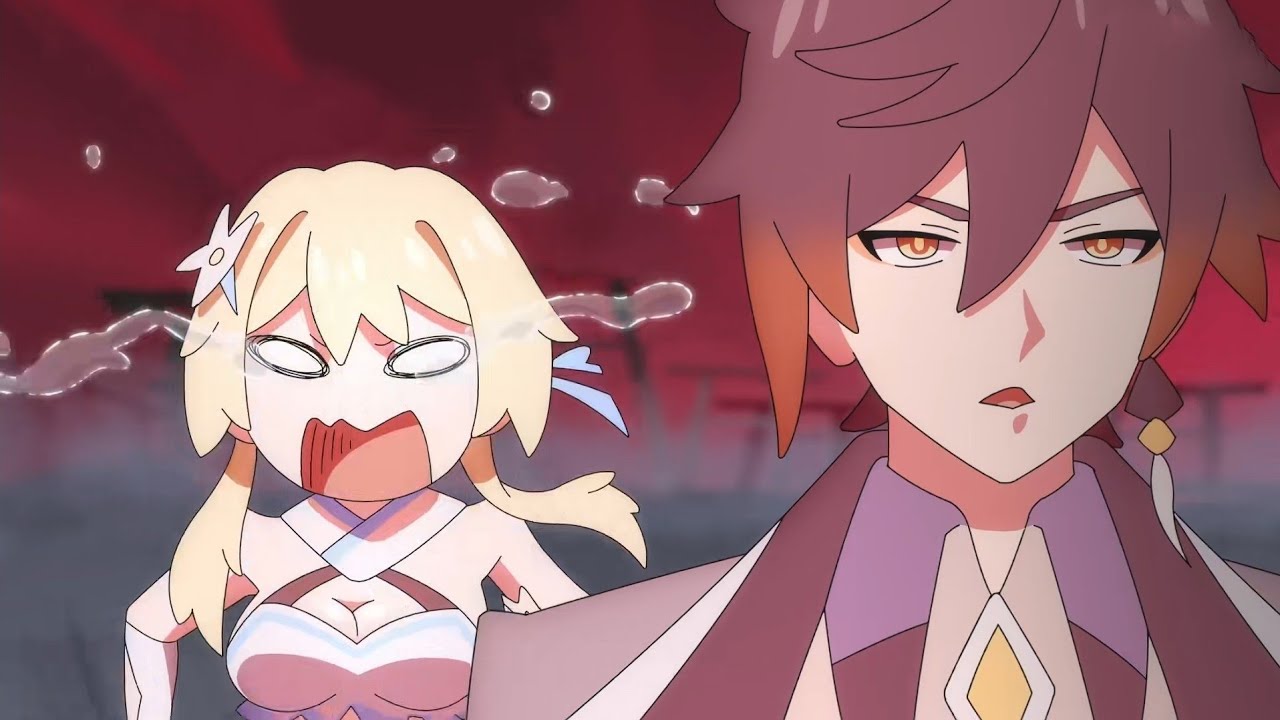 Lumine Brings Zhongli for Help | Zhongli Vs Raiden - (Animation) - YouTube