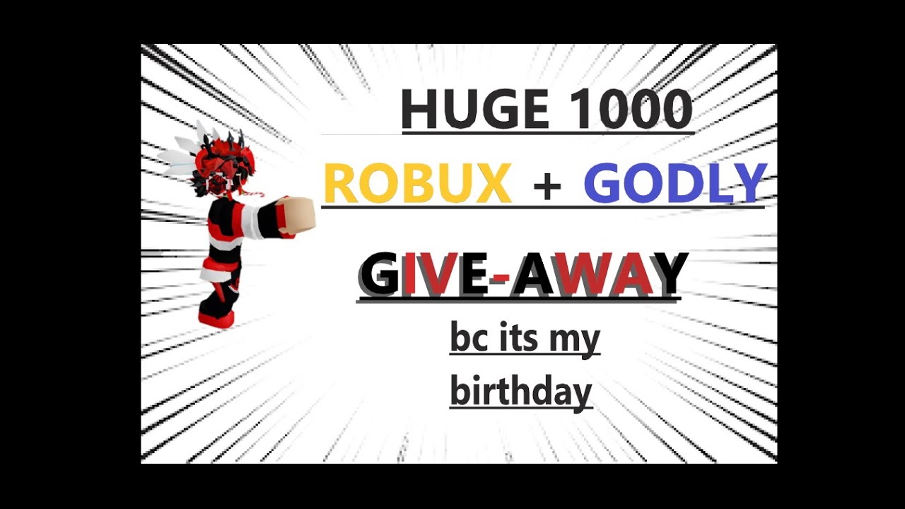 1000 Robux + Godly GIVE-AWAY !! | Roblox - YouTube