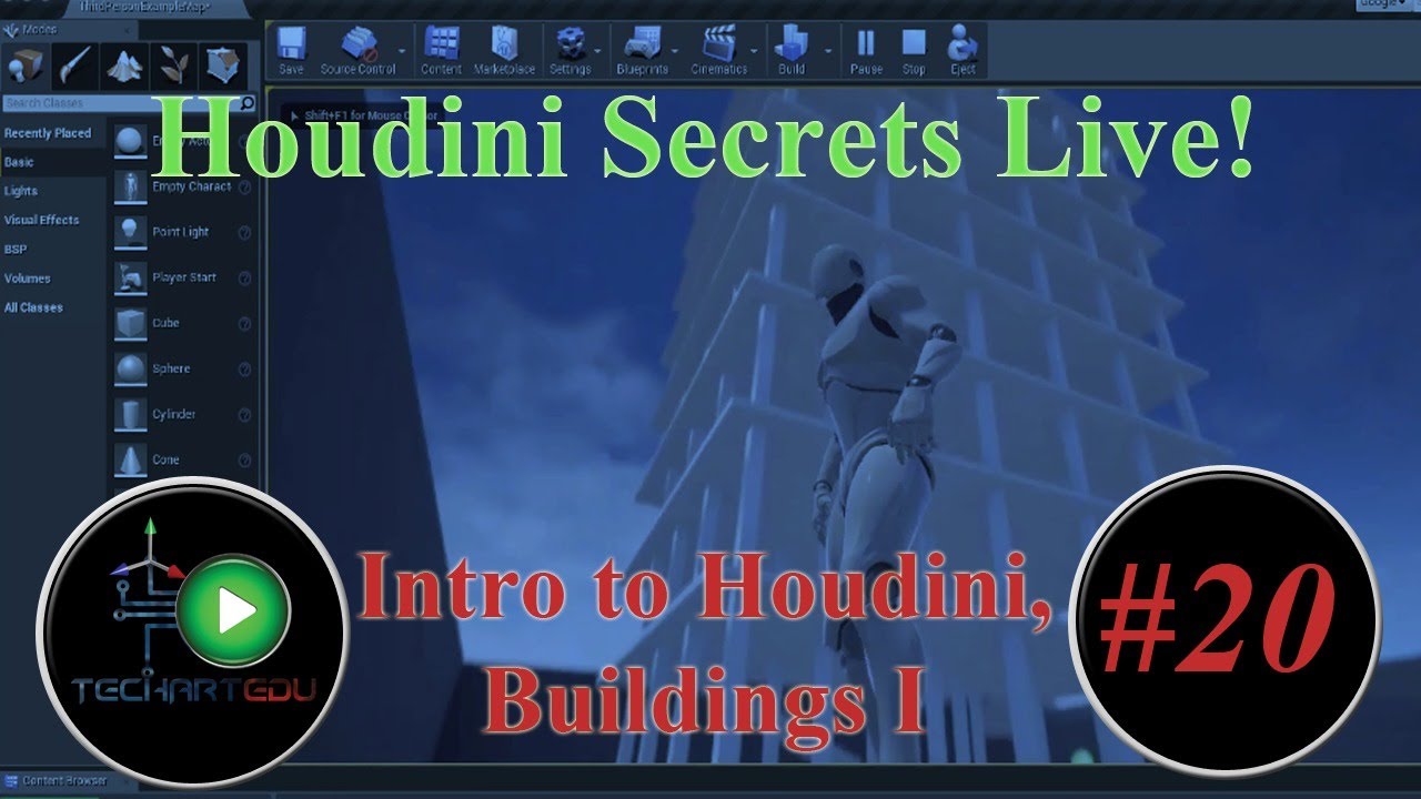 Houdini Secrets Live, #20, Intro to Houdini, Buildings I - YouTube