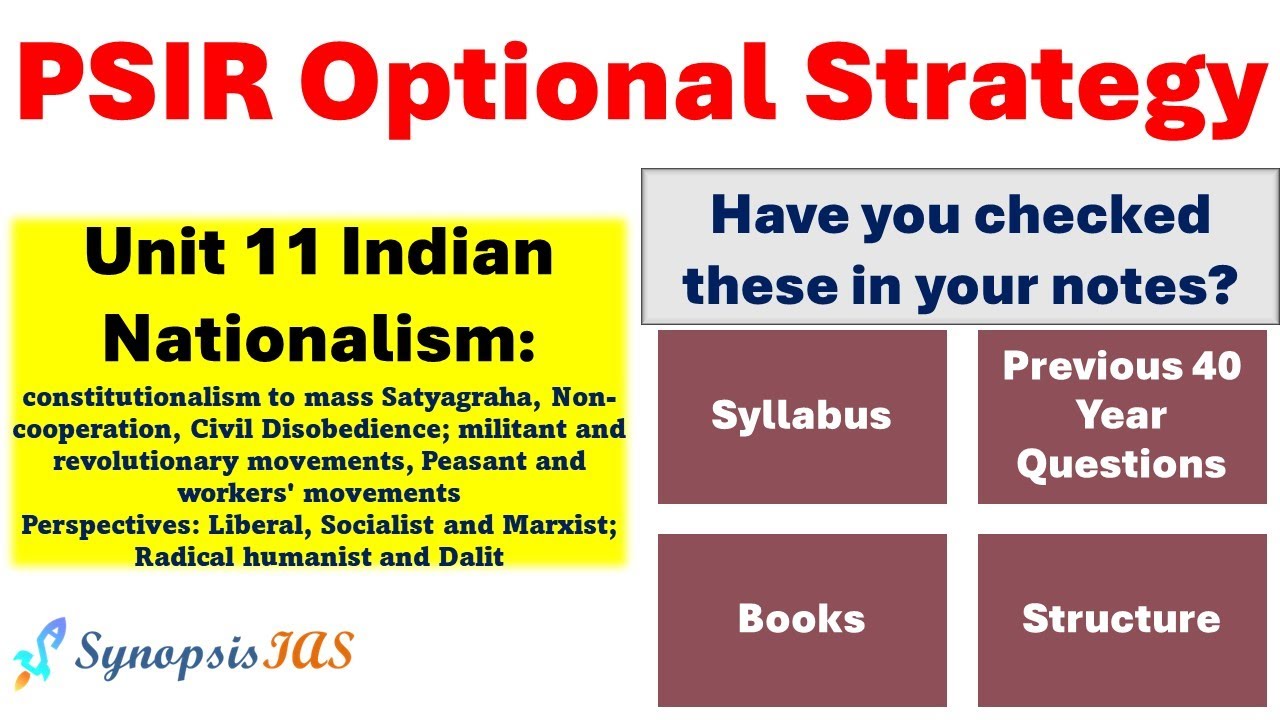 PSIR Optional Strategy Paper 1 Unit 11 Indian Nationalism by Riddhi ...