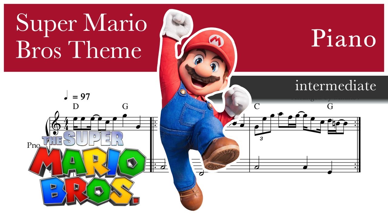 Super Mario Bros Theme – Piano sheet music (intermediate) - YouTube