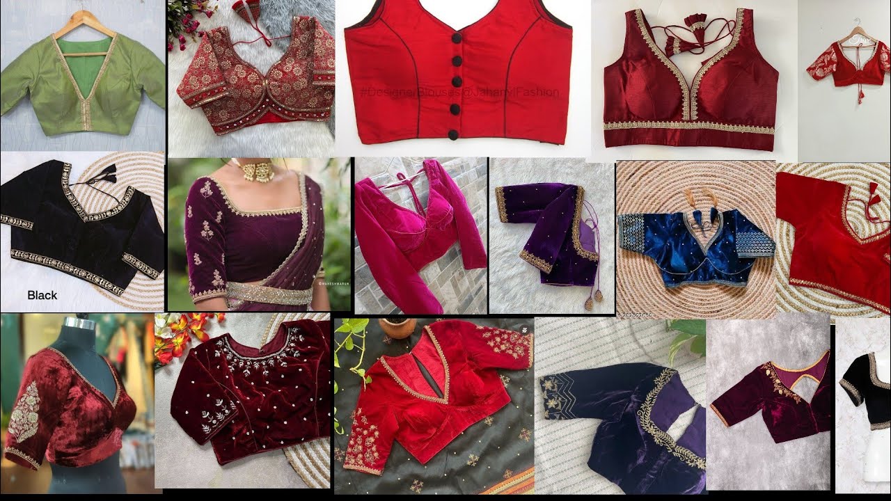 Velvet Blouse/ New Model Velvet Blouse Desigh/ Velvet Blouse Design ...