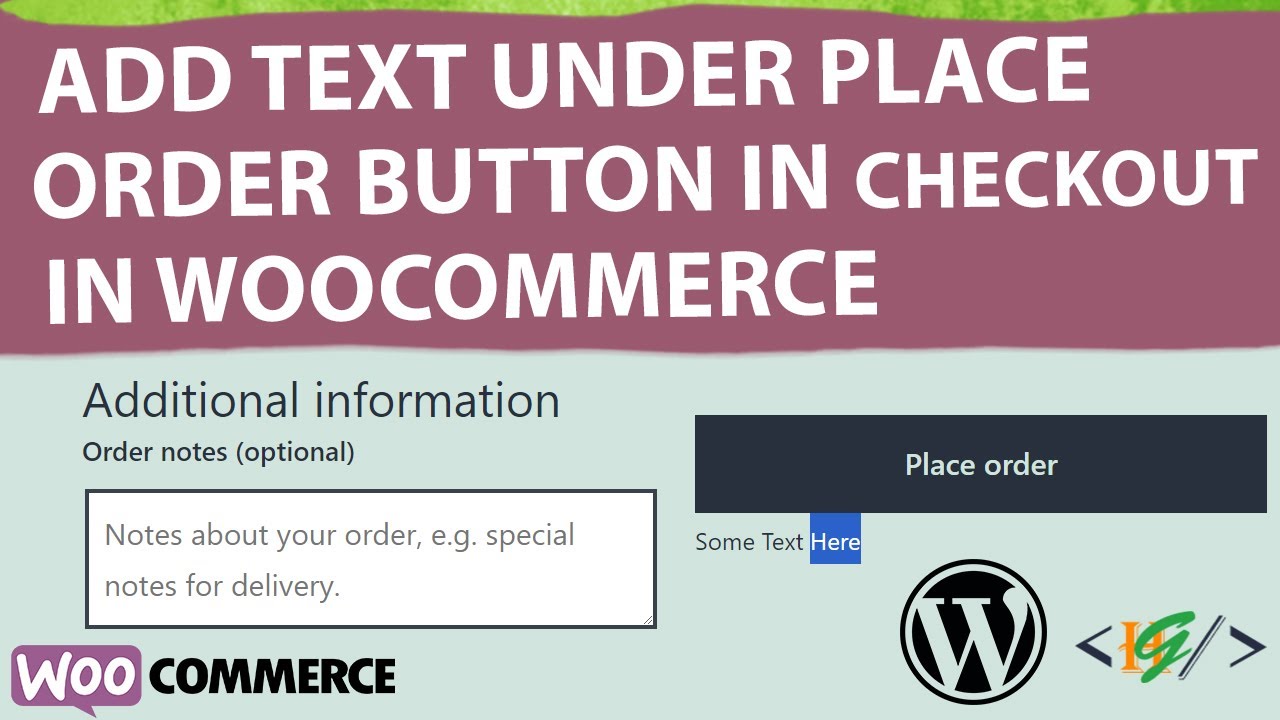 Place Order Button Place Order Button