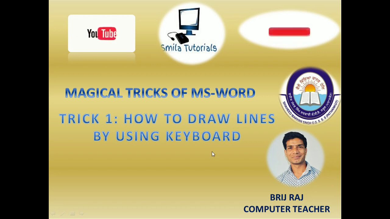 Magical Tricks Of MS Word Trick 1 How To Draw Lines In MS Word Without Magical Tricks Of MS Word Trick 1 How To Draw Lines In MS Word Without