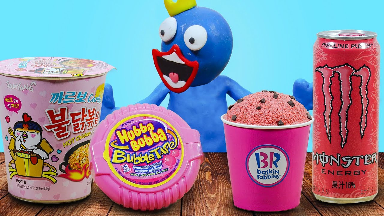 Pink Convenience Store Food Rainbow Friends Animation Amazing Mukbang ...