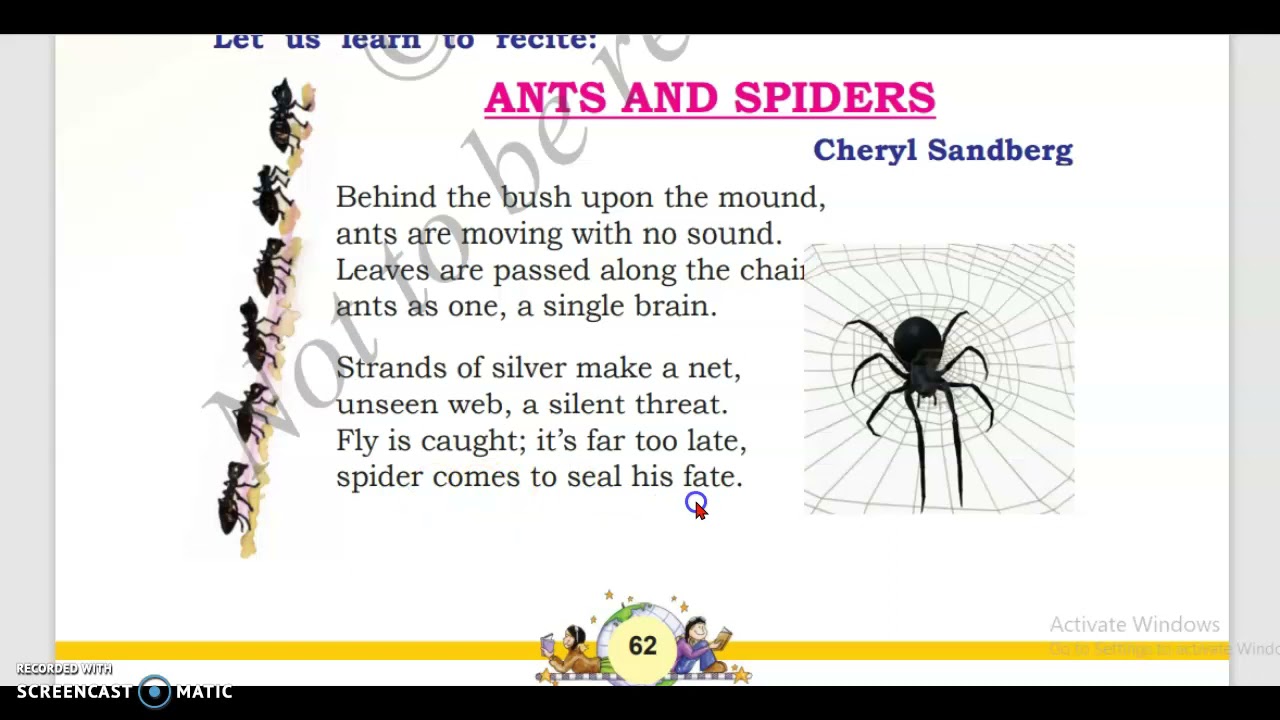 4 th English Poem - Ants and Spiders - YouTube