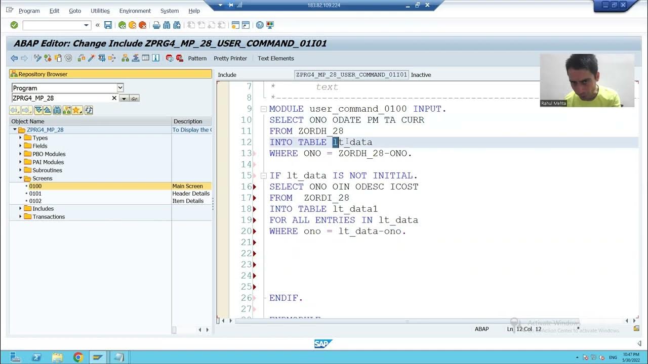 20 - Module Pool Programming - Tab Strip With Wizard Part3 - YouTube