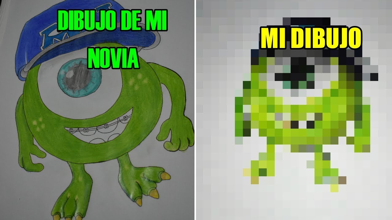 REHACIENDO EL DIBUJO DE MI NOVIA con COLORES BARATOS | como DIBUJAR a ...