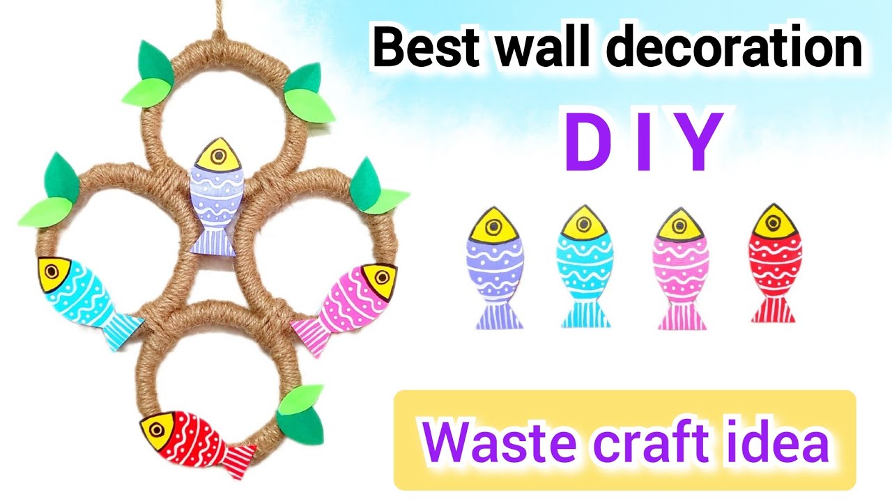DIY Wall Hanging from Waste Material | Best Wall Hanging Craft Idea ...