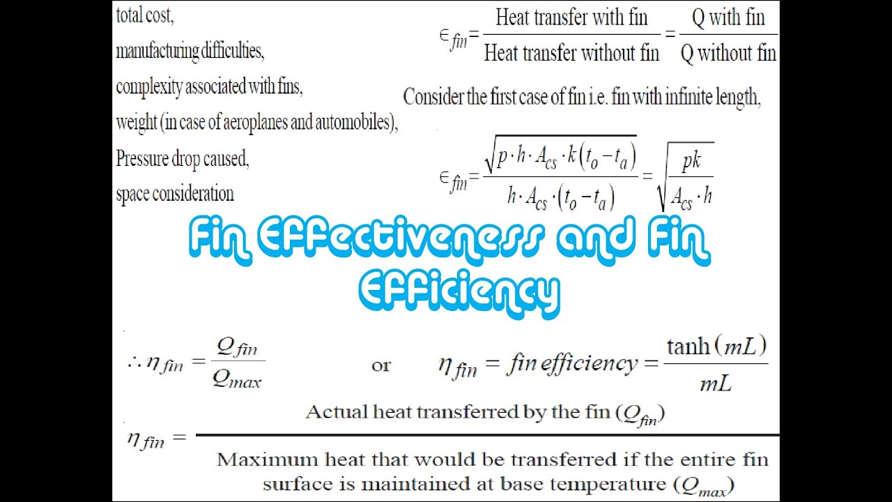 Fin Effectiveness and Fin Efficiency | Introduction to Effectiveness ...