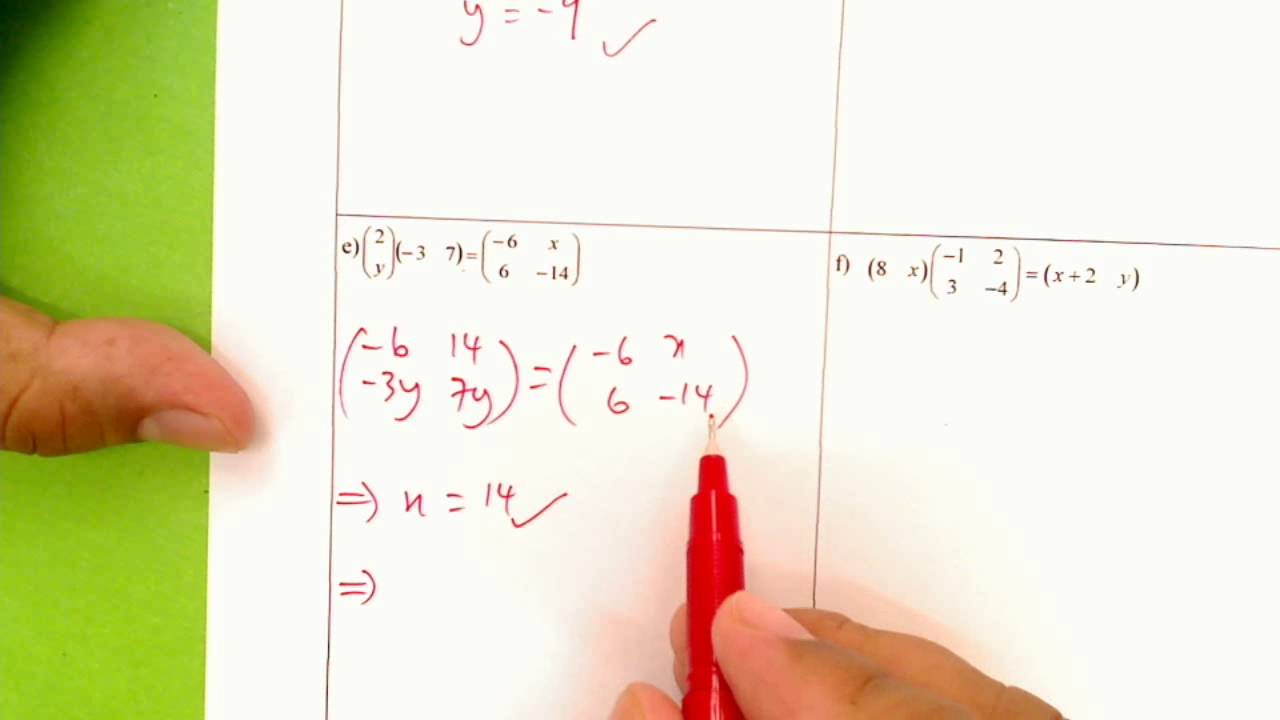 MATRIKS SAMA: SOALAN JENIS PERTAMA (JAWAPAN d-f) - YouTube