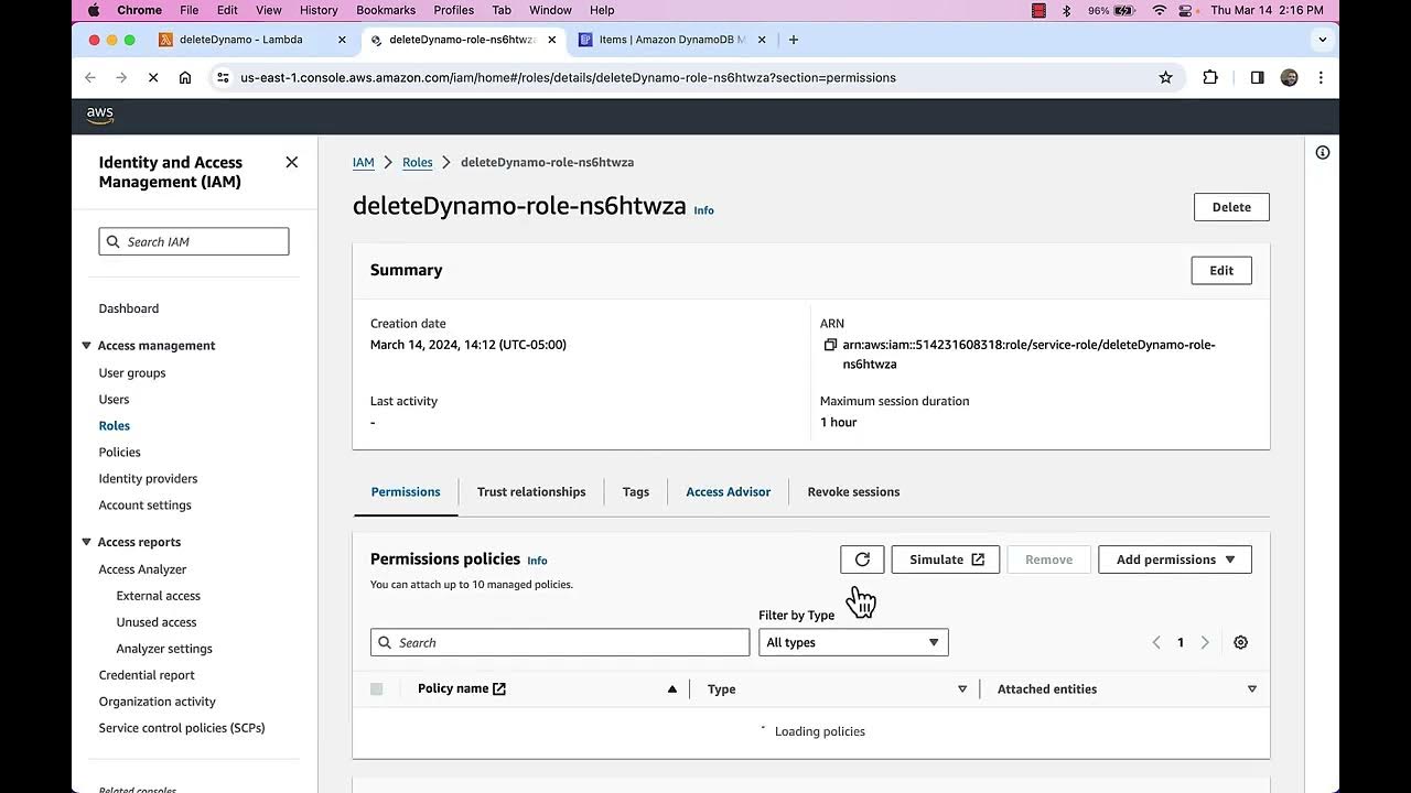 AWS Lambda deleteItem dynamoDB - YouTube