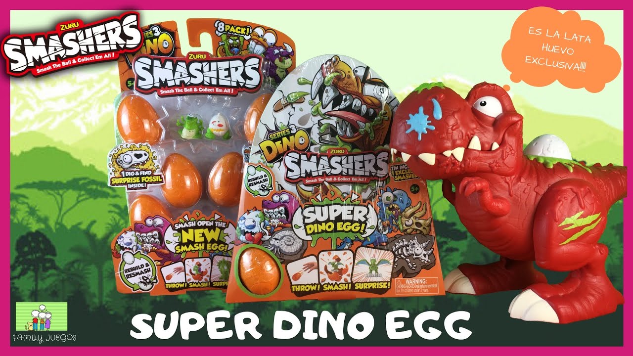 Smashers series 3 dino Smash Rex abre la lata huevo exclusiva - YouTube