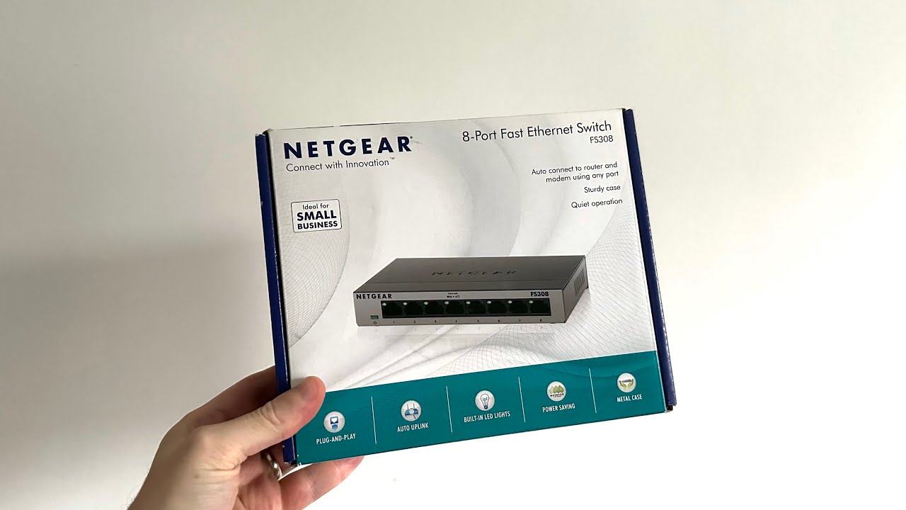 Netgear FS308 8 Port Fast Ethernet Switch Unboxing - YouTube
