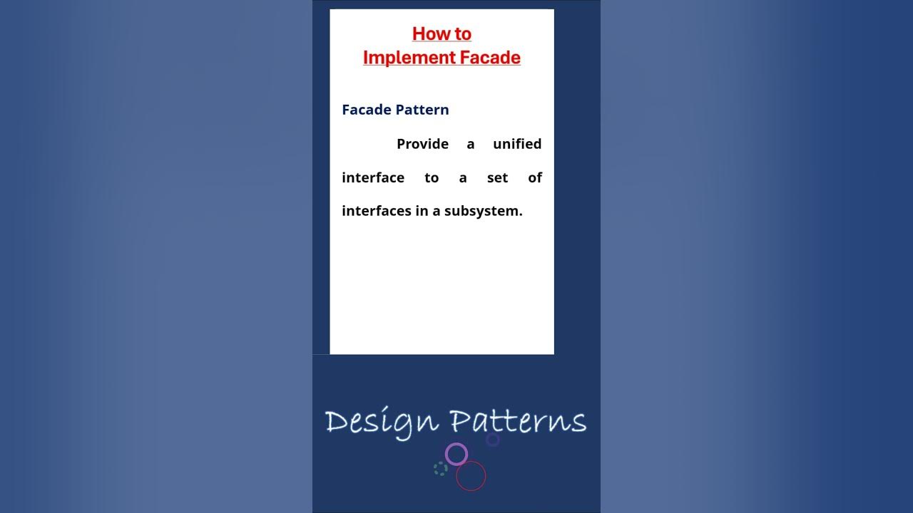 implement facade pattern || design patterns #designpatterns - YouTube