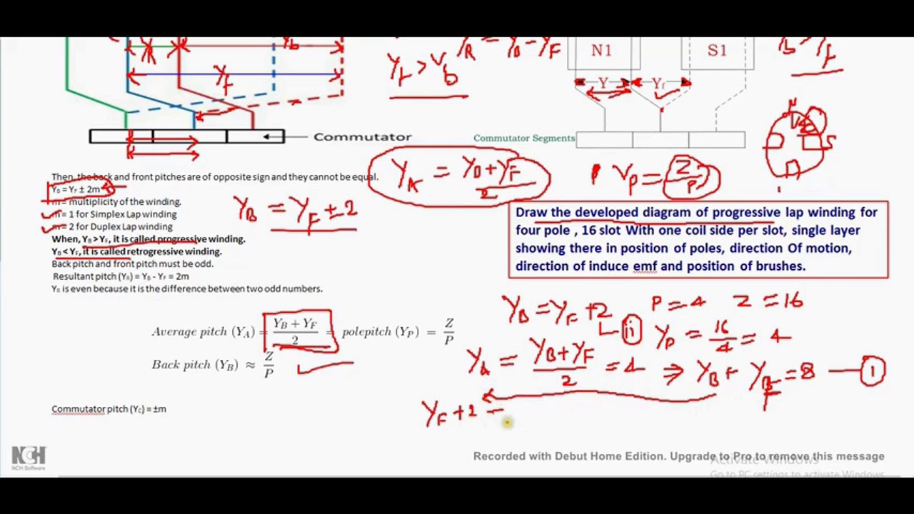 dc machine winding in detail, equilizer ring, lap winding design in ...