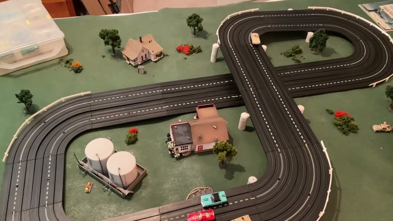 4 Lane Aurora Slot Car Set - YouTube