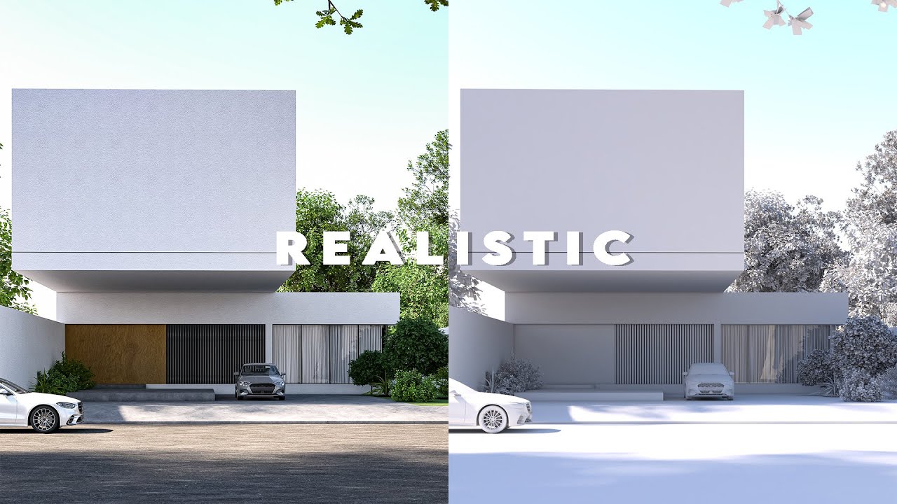 Realistic exterior rendering tutorial in rhino - easy steps - YouTube