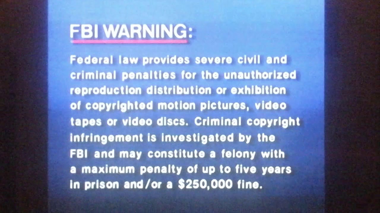 FBI warning/Sony wonder (2005) - YouTube