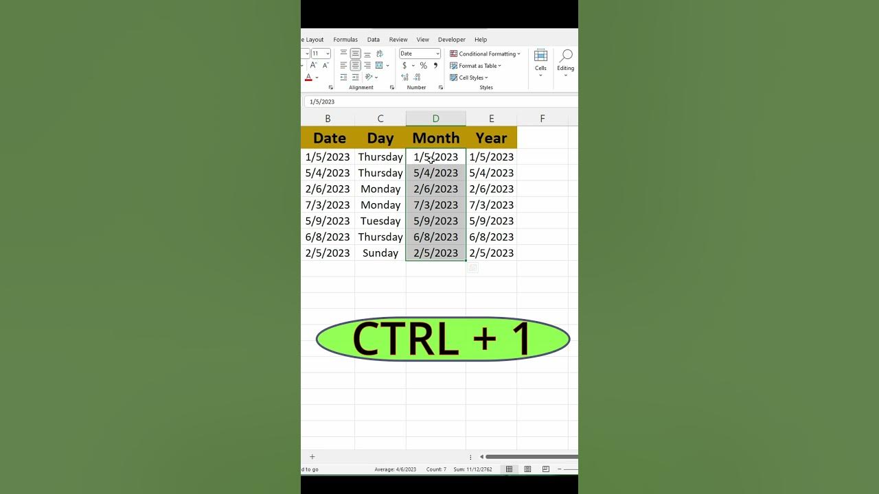 Date In Excel Excelformula Excellifehacks Excelfunction Youtube