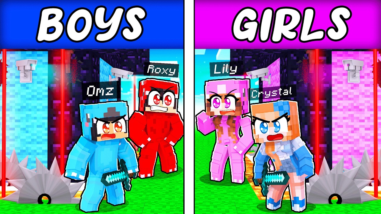 BOYS vs GIRLS SECURITY HOUSE in Minecraft! - YouTube