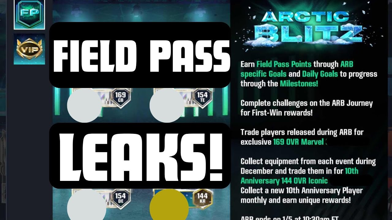 ARCTIC BLITZ FIELD PASS EARLY LEAKS! Madden Mobile 24 December Field ...