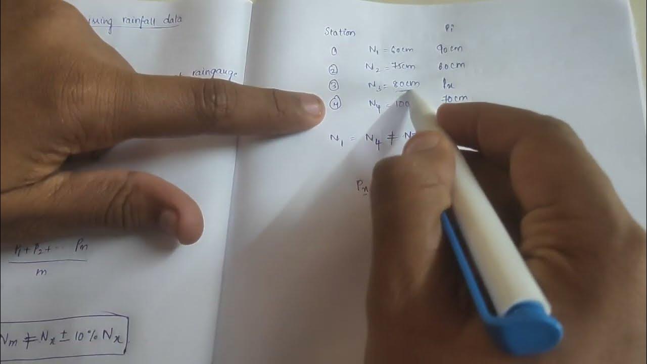 Estimation of missing rainfall data | HYDROLOGY | arthimetic mean ...