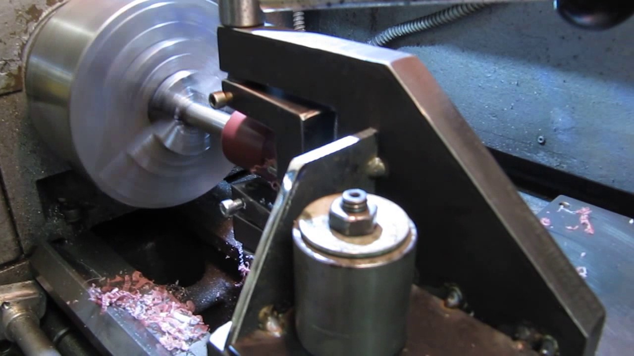Homemade ball turner on lathe - in action - YouTube