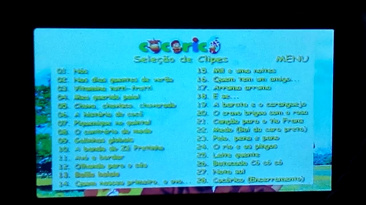 Cocoricó: 28 Clipes Musicais 2004 DVD Menu Walkthrough - YouTube