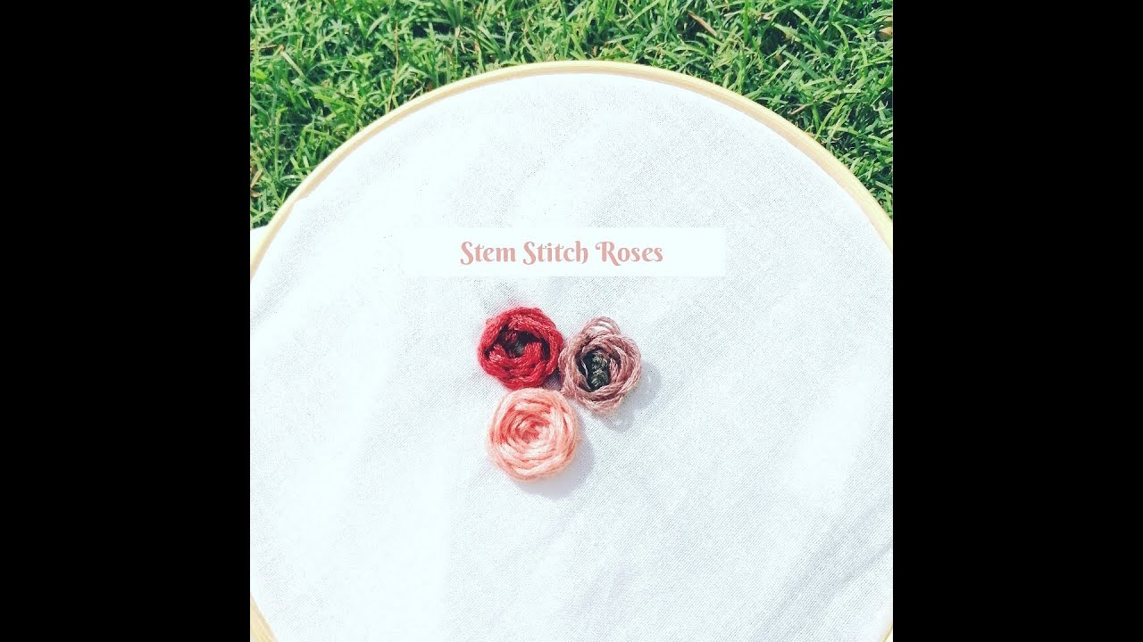 Stem Stitch rose - YouTube