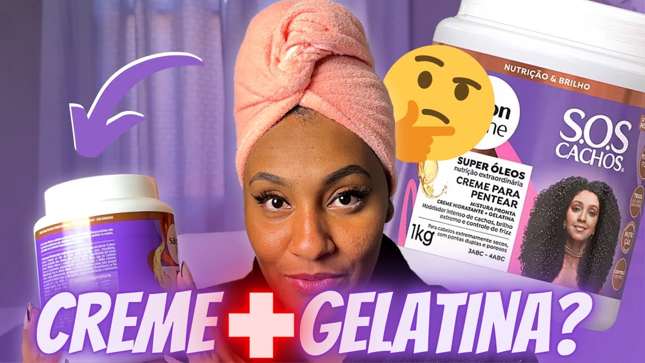 TESTEI O NOVO CREME DE PENTEAR COM GELATINA DA SALON LINE - YouTube