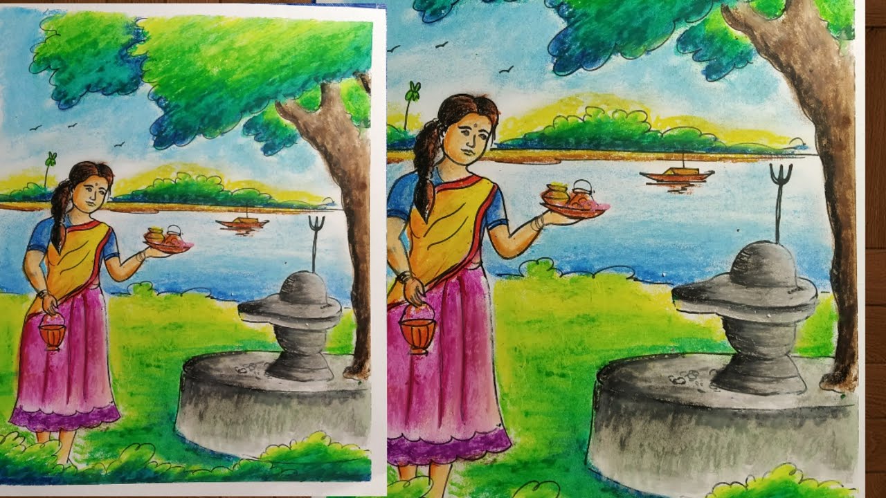 Draw Shivaratri special drawing...draw lord Shiva....draw lord mahadev ...