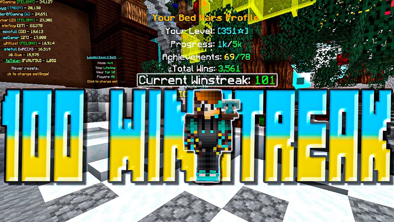 Conseguí 100 de Winstreak en Bedwars de Hypixel - YouTube