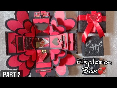 Explosion Box Tutorial||Part 2|| Red and Black🖤||3 Layer Explosion Box || How to make explosion ...