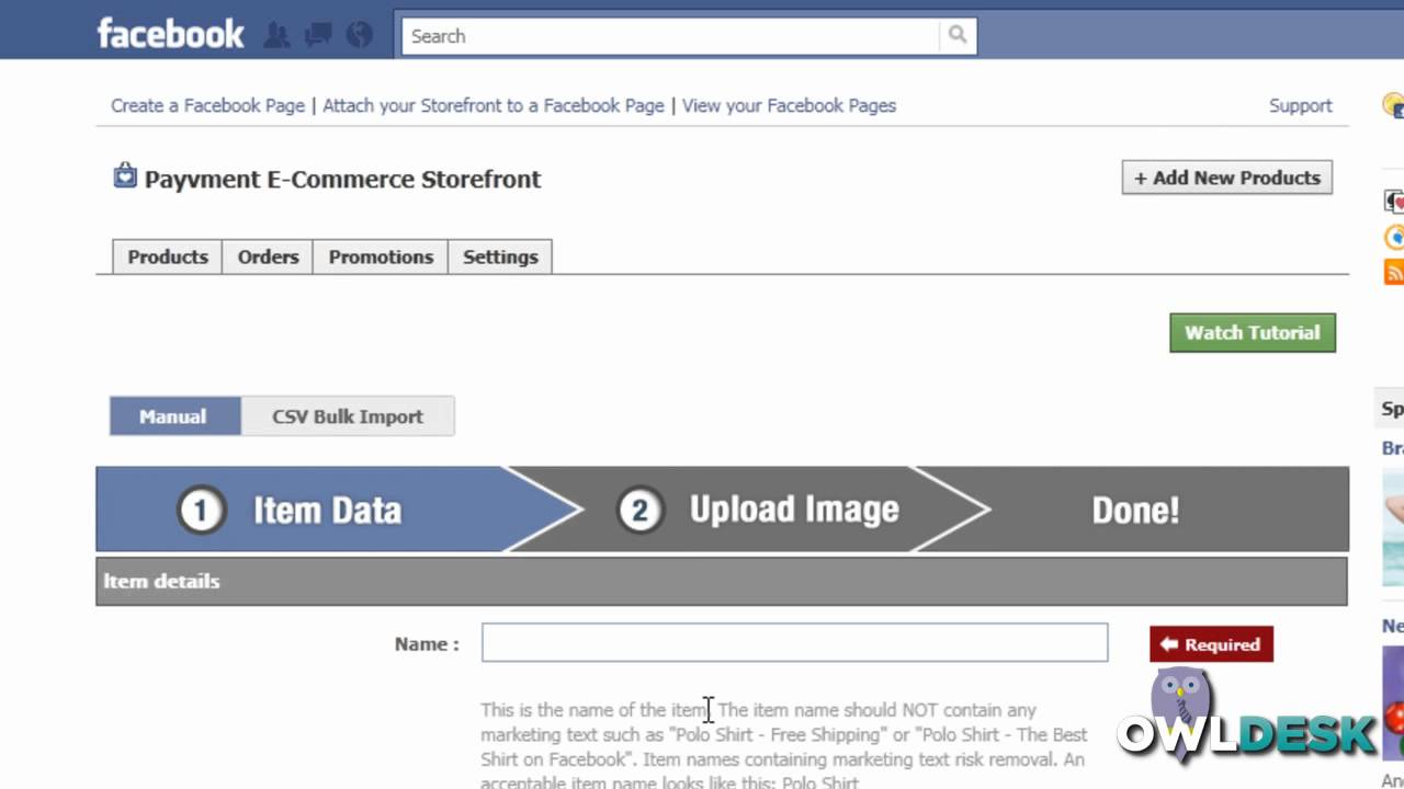 Facebook Application: Payvment eCommerce Storefront - YouTube
