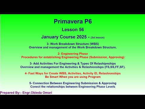 Primavera P6 Lesson 56 - Engineering Phase - YouTube