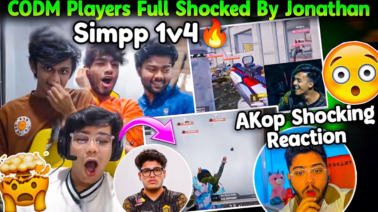 CODM Players Shocked By Jonathan Nade🤯 & Simpp 1v4🥵 AKop Shocking ...