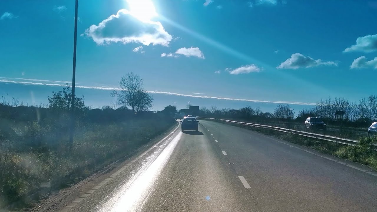 Driving in England countryside. Corby town, Northamptonshire to ...