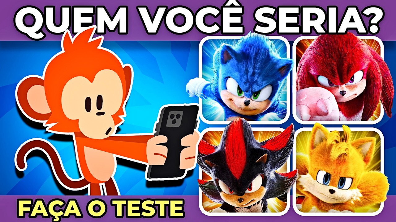 🦔⚡🔵 QUE PERSONAGEM DE SONIC VOCÊ SERIA? | Descuba no teste de ...