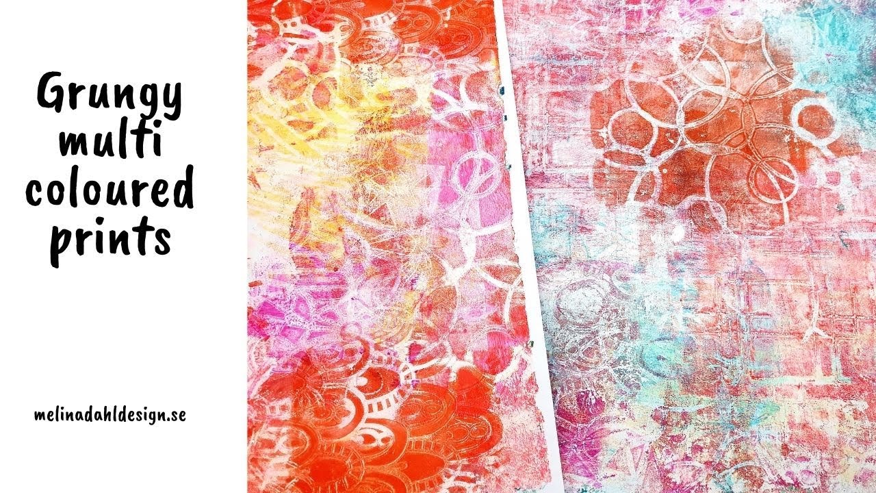 Making gungy, multi coloured prints - YouTube