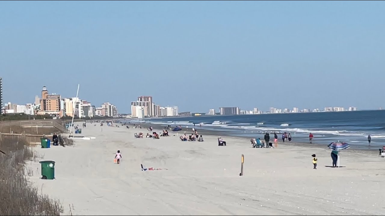 Myrtle Beach Spring Weather, March 2021..beach packed - YouTube