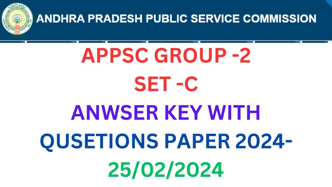 APPSC GROUP-II PAPER || SEC -C || PRELIMS OFFCAIL |KEY AND QUSETIONS ...