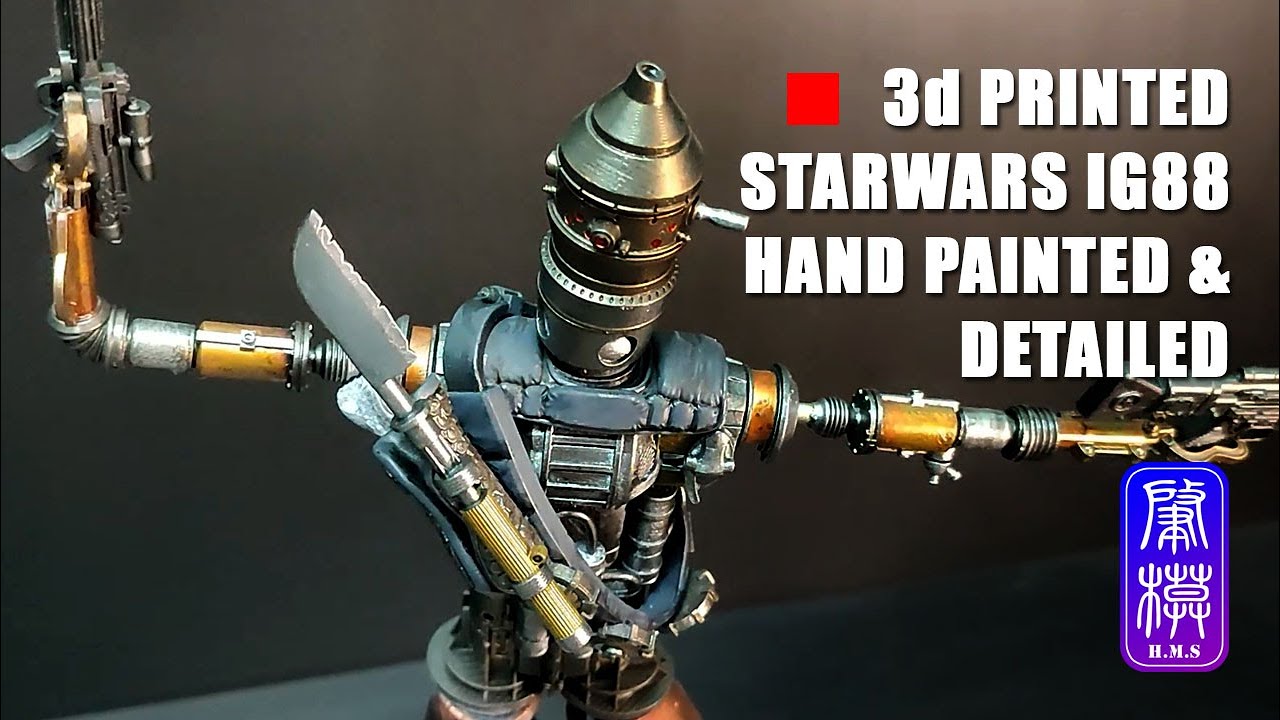 3d Printed 1/6 scale IG-88 Star Wars Model Hand painted & detailed ...