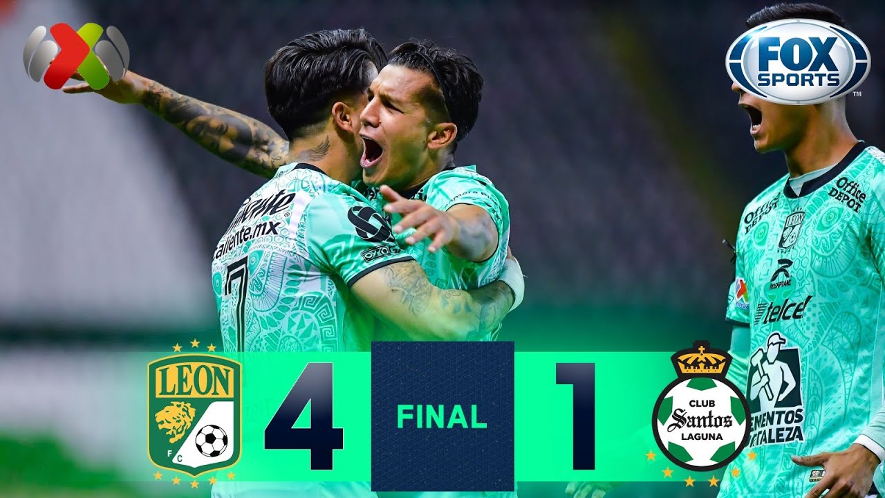 Goleada de León, que se mete de lleno en la pelea | León 4-1 Santos ...