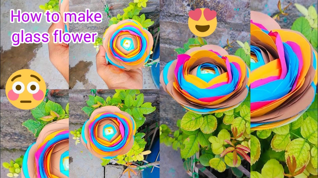 how to make trending glass flower 🌹#flowers #make #craft #art ...