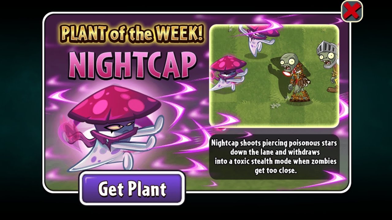 PvZ2 (Plant of the week...Nightcap...lvl. 2)! 💥 - YouTube