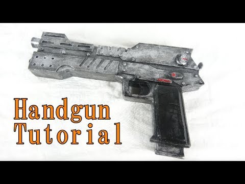 Handgun Tutotiral with Template [How to make gun props][Pistol] - YouTube